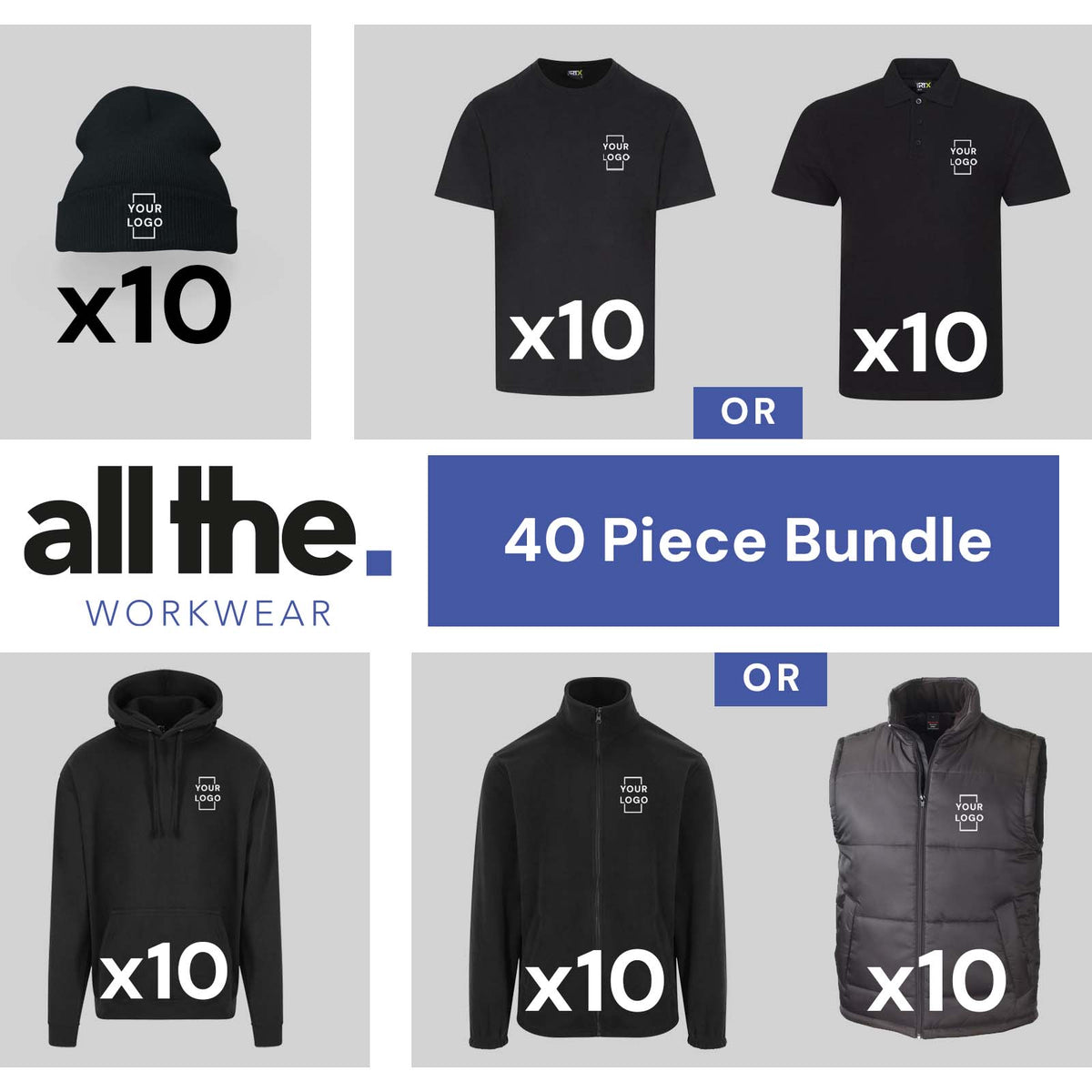 40 x Embroidered Workwear Bundle | All The Merchandise — allthe.